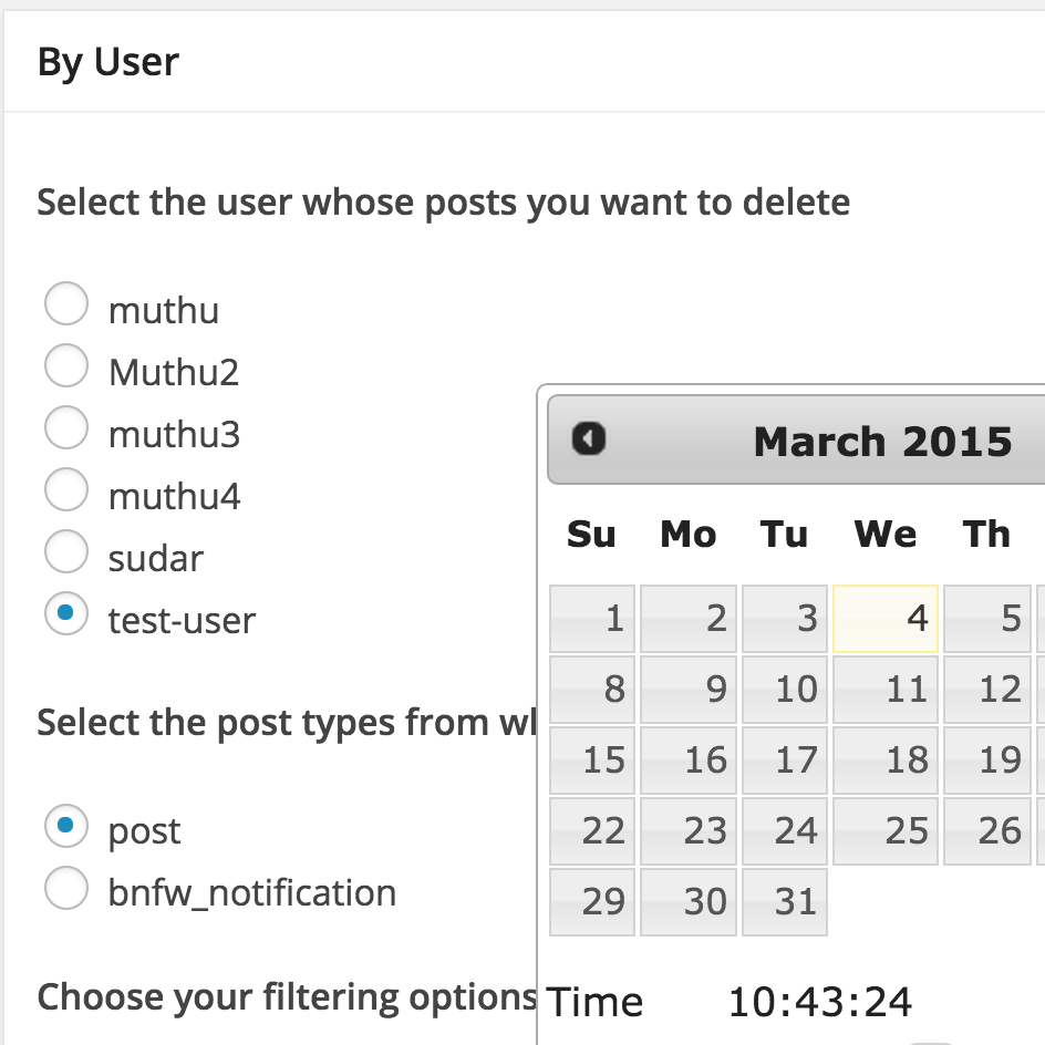 Scheduler For Deleting Posts By User Bulk WP