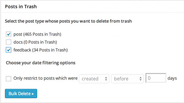 Bulk Delete Posts From Trash | Bulk WP