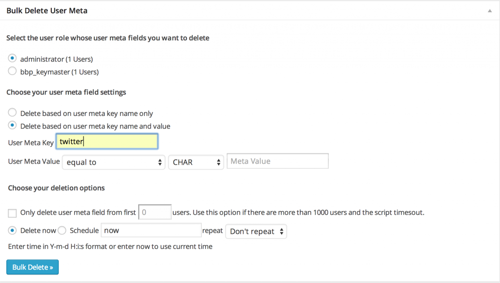 Bulk Delete User Meta Pro | Bulk WP