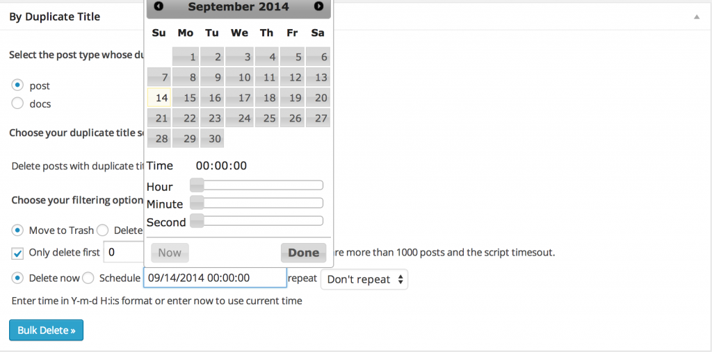 Scheduler for Deleting Posts by Duplicate Title | Bulk WP
