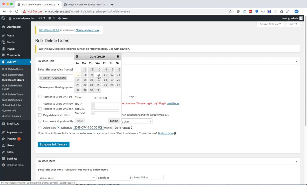 Scheduler for Deleting Users by Role | Bulk WP Scheduler for Deleting Users by Role | Bulk WP